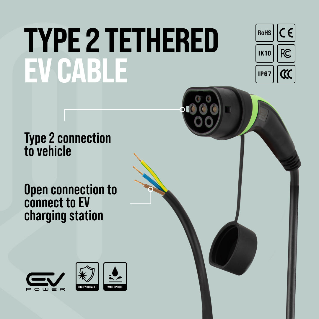 Type 2 Tethered Cables – EV Cable Shop
